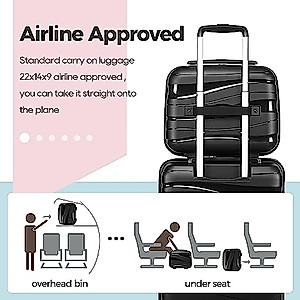 Melalenia Luggage Sets 3 Piece Expandable Suitcase Set, PP Hardshell Suitcase with Spinner Wheels,Lightweight Carry On Luggage with TSA Lock