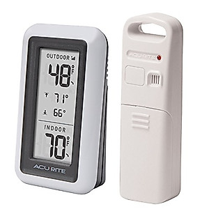 AcuRite Digital Thermometer with Indoor, Outdoor Temperature and Daily High and Lows (00424CA), White