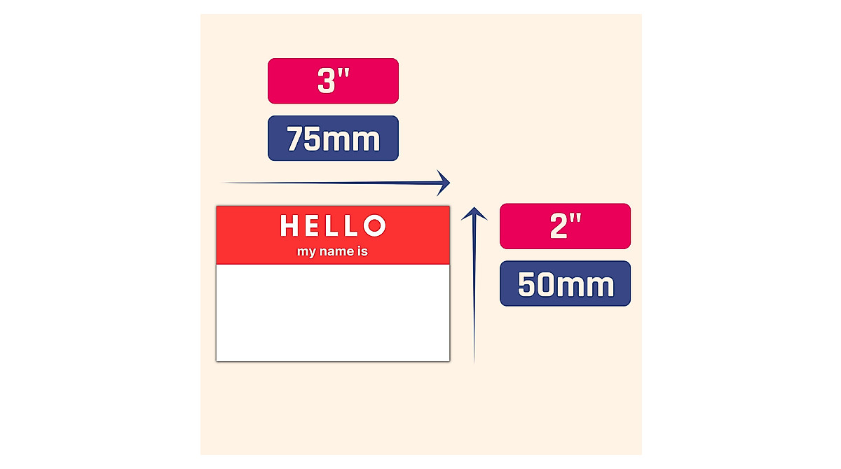 250 Pack Hello My Name Stickers - Vibrant Name Tags