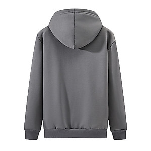 Ymosrh Graphic Hoodies For Men, Casual Zip Up Hoodie Drawstring Long Sleeve Fleece Lined Hooded Sweatshirt Mens Pullover Hoodie Sweaters Men Hoody Man Designs Blank Hoodie Workout (3XL, Dark Gray)