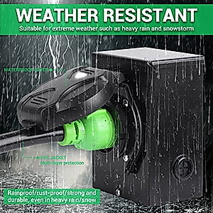 30 Amp Generator Cord and Power Inlet Box, 15FT 4 Prong NEMA L14-30P/L14-30R, 125/250V 7500W, STW 10/4 AWG Generator Extension Cord for Outdoor Use, Waterproof, ETL Listed