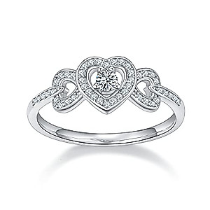 MINDDHA 925 Sterling Silver Promise Rings – Real Sterling Silver Infinity Rings with a CZ Simulated Diamond, Stackable Engagement Bands, Gold Plated Options, Wedding Ring for Women and Men, Sizes 4-12