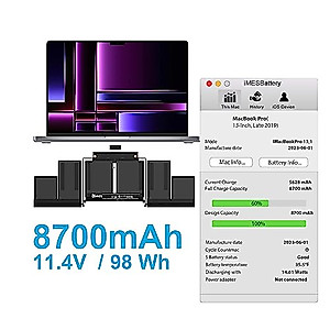 Bee Elf A1398 Laptop Battery A1494 A1618 for MacBook Pro 11.2 11.3 11.4 11.5 Battery Replacement for MacBook Pro 15 Inch Retina A1398 (Late 2013, Mid 2014, Early 2015), Laptop Battery 8700mAh