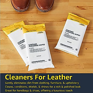 AmazonCommercial Leather Cleaning Wipes, 30 Count, 4 Pack (120 Total Wipes)