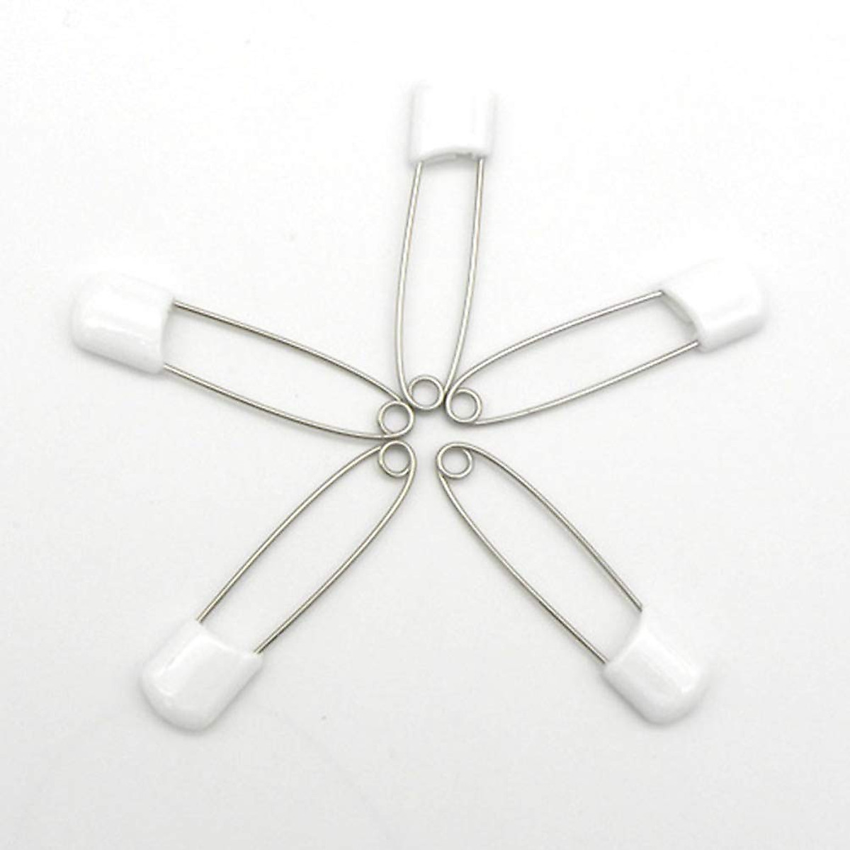 50 Pcs Baby Cloth Diaper Pins Stainless Steel Pins Plasetic End Safety Pins