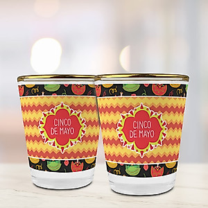 YouCustomizeIt Cinco De Mayo Glass Shot Glass - 1.5 oz - with Gold Rim - Single