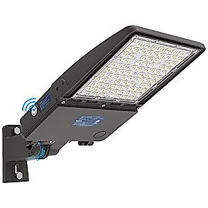 AKK 200W LED Parking Lot Lighting with Adjustable Arm Mount, 28000LM (140LM/W) LED Parking Lot Lights, 5000K Street Light Dusk to Dawn Photocell, Waterproof LED Shoebox Light for Roadway, ETL Listed