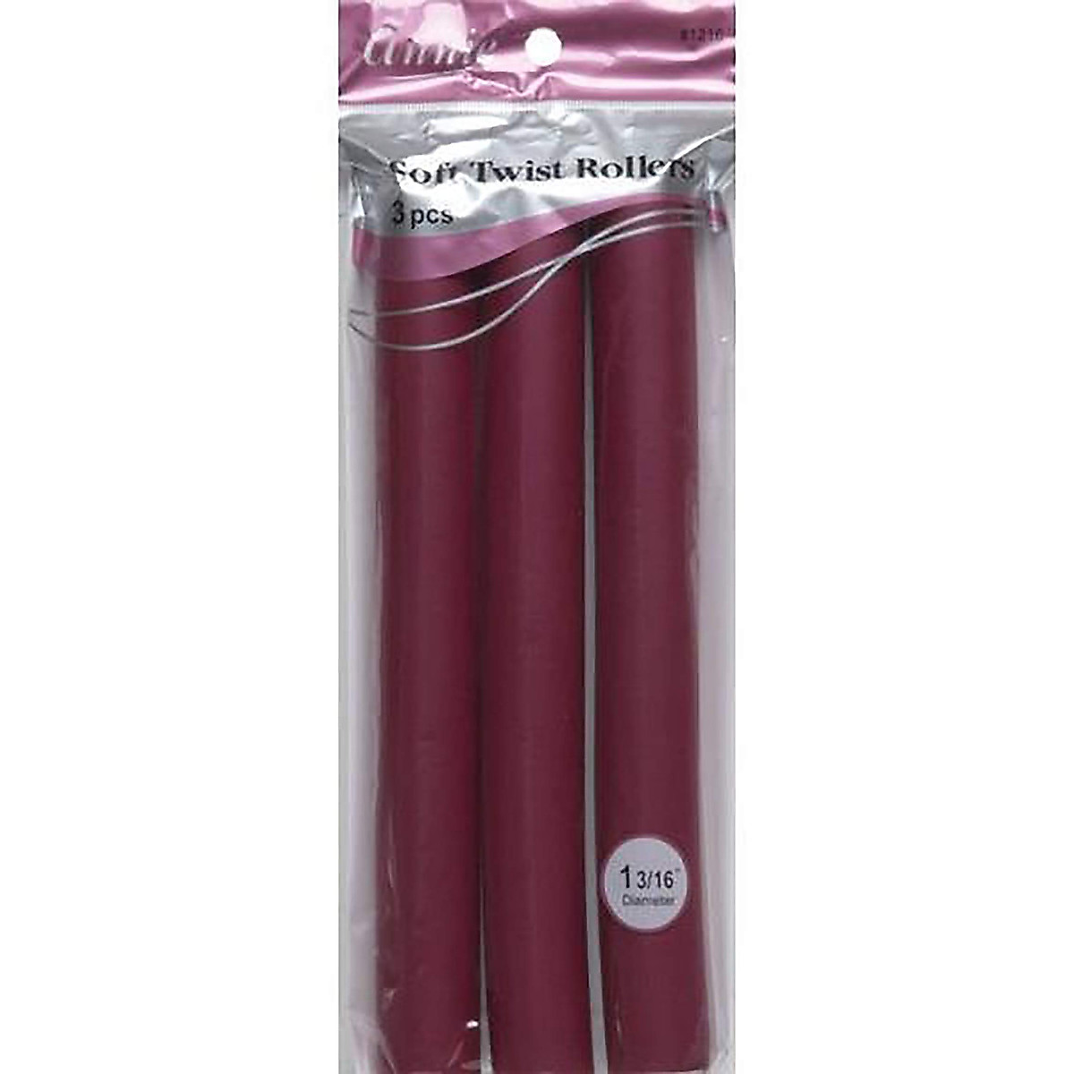 Annie Salon Style Soft Flexible Twist Hair Rollers Pack of 3 - 10" Long and 1 3/16" in Diameter Plum - Hair Curling and Styling Tools