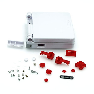 PartEGG Full Housing Shell Case kit Replacement for Nintendo Game Boy Advance SP GBA White