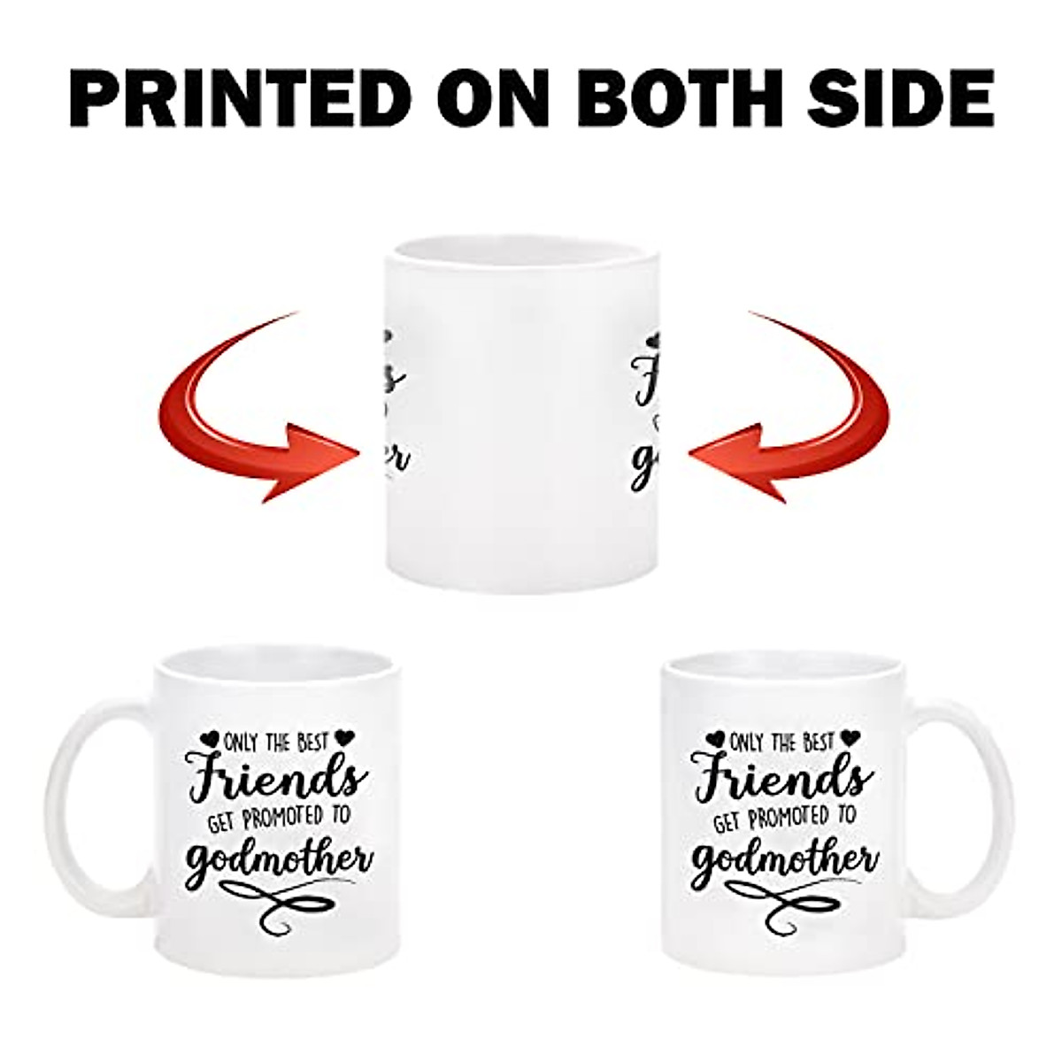 Godmother Gift - Only the Best Friends Get Promoted to Godmother Mug - Godmothers Proposal Gift - Gifts for Godmother From GodKids - Pregnancy Announcement Gift for Friends - Baptism Keepsake 11 Oz