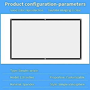FMOGE Led Projector Screen Portable 16:9 Polyester Outdoor Movie Screen for Travel Home Theater (Size : 150 inch)