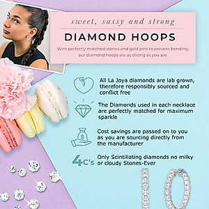 La Joya Inside Out Diamond Earring for Women | 1 CT TW Pure Sterling Silver with Plating of White Gold Diamond Hoop Earrings for Women | Sparkling GH VS/SI Diamond Hoops