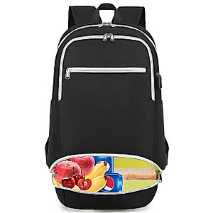 Laptop Backpack for Men Women Insulated Cooler Lunch Backpack 15.6 Work Computer Backpack with USB Port College Teacher(Black)