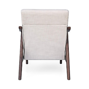 Christopher Knight Home Aurora Mid-Century Modern Accent Chair, Rubberwood, Beige, Brown