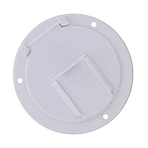 Dumble Round Electric Cable Hatch for 50 Amp RV Electric Cord – RV Camper Electric Cord Cover, White