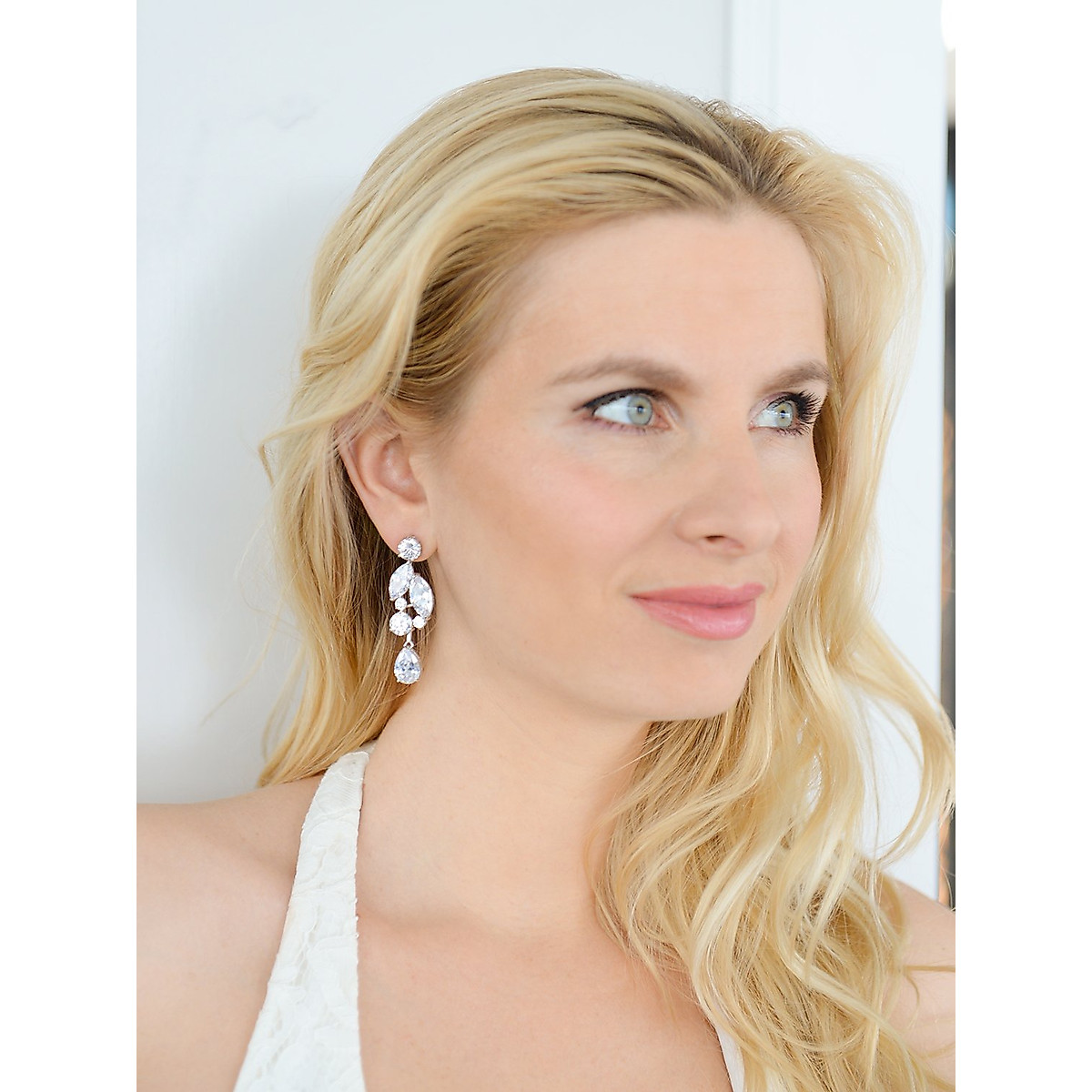 Mariell Bridal and Wedding Large Statement Earring, Bold Size Cubic Zirconia Crystal Jewelry for Brides, Pageant, Prom and Mother of the Bride