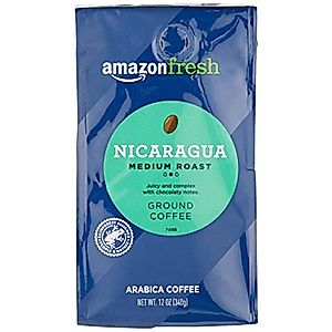 Amazon Fresh Direct Trade Nicaragua Ground Coffee, Medium Roast, 12 Ounce (Pack of 3)