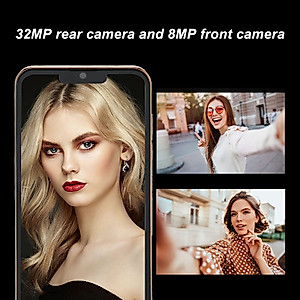 DAUZ 4G Mobile Phone, 5G WiFi Unlocked Smartphone 32MP Rear Camera and 8MP Front Camera 4GB RAM 64GB ROM Face Recognition for Gaming (US Plug)