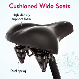 Kulana Lua Tandem Bike, Beach Cruiser Bike for Adult Men Women, Double Rider Bicycle, 26-Inch Wheels, Steel Frame, Single Speed, Yellow