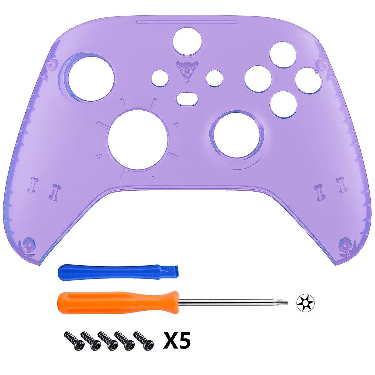 eXtremeRate Replacement Faceplate for Xbox Series X & S Controller - Personalize Your Control - Clear Atomic Purple Front Housing Shell for Xbox Core Wireless Controller [Controller NOT Included]