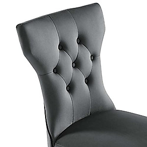 Modway Silhouette Velvet Set of 2 Dining Chairs with Gray Finish EEI-5014-GRY