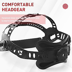 MAYSENT Large Viewing Welding Helmet with Auto Darkening Lens 3.93"X3.66" True Color Solar Power Side View 4 Arc Sensor Wide Shade 4/5-9/9-13 for TIG MIG Arc Weld (Matte Black)