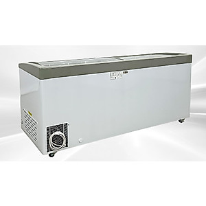 Chest Freezer Glass Door sliding Commercial Ice Cream Freezer 72" White Curve Display Top w/Storage Baskets 19 Cu.ft sd651s