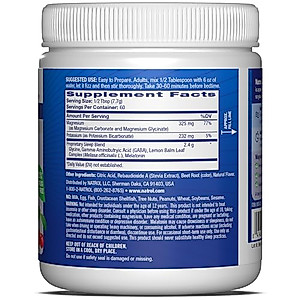 Natrol Mood + Stress High Absorption Night Magnesium Carbonate and Magnesium Glycinate 325mg with a Blend of Glycine, GABA, Lemon Balm and Melatonin, 16.3 OZ Cherry-Flavored Powder, 60 Day Supply
