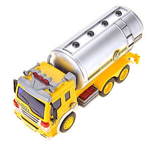 PowerTRC Push & Go Friction Powered Oil Truck Toy with Light and Sound | Realistic Play Oil Tanker Truck Toy Gift for Boys and Girls