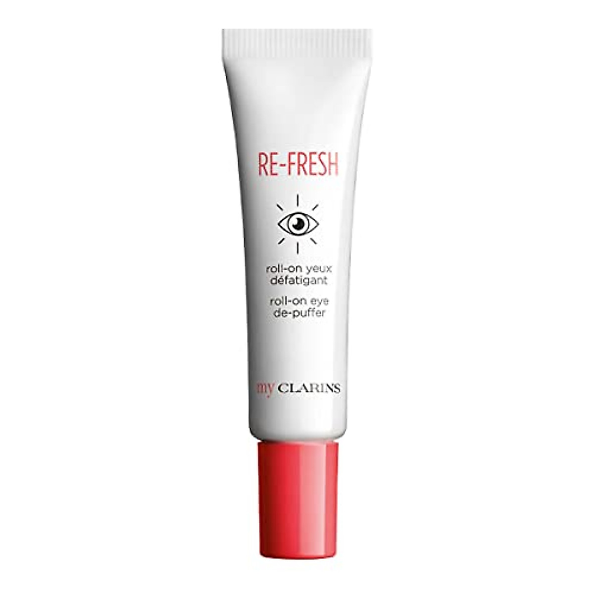 My Clarins RE-FRESH Roll-On Eye De-Puffer | Targets Dark Circles and Puffiness | Visibly Brightens | Hydrates and Refreshes | Skin Looks Smoother After First Application* | Vegan, Paraben-Free |0.5 Oz