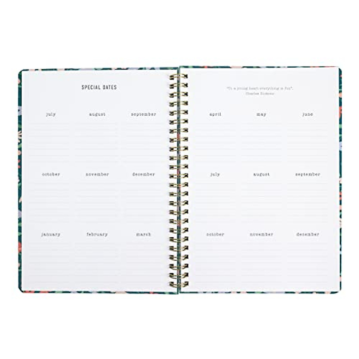 Letts Spring Valley Academic Weekly/Monthly Planner, 18 Months, July 2023 to December 2024, Week-to-View, Wiro Binding, Multilingual, A5 Size, 8.25" x 5.875", Green (C031798-24)