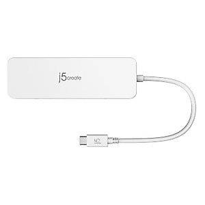 j5create USB-C Mini Hub - 4K HDMI, 2 x USB 3.1 5Gbps, microSD & SD Card Reader, 3.5mm Audio Jack, 60W PD Pass-Through Charging (JCD373)