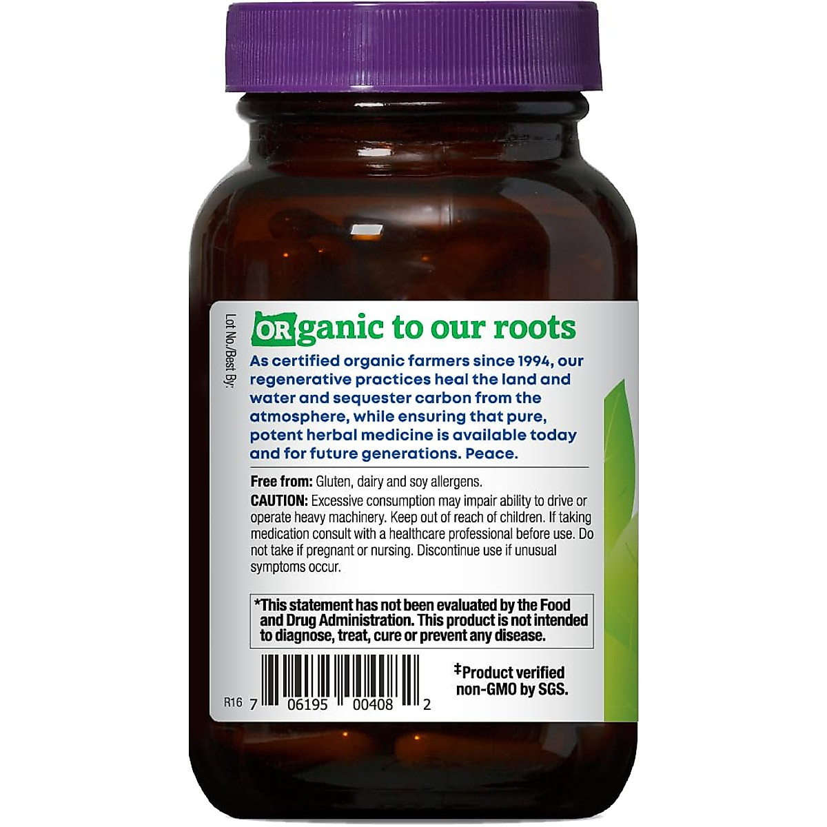 Oregon's Wild Harvest Muscle Relax Organic Herbal Supplement 90 Vegan Capsules