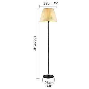 Floor Lamp LED Floor Lamp Dimmable Nordic Simple Metal Vertical Floor Lamp Fabric Lampshade Study Bedroom Living Room Floor Lamp Standing Light (Size : Remote control switch)