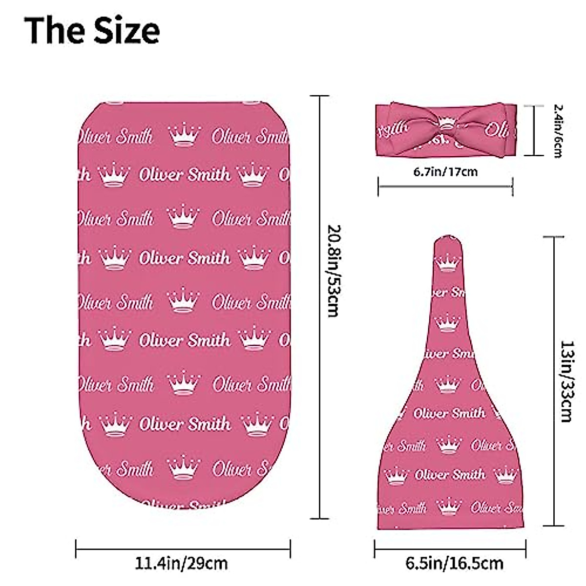 Darabit Personalized Baby Blankets for Baby Girl Boy - Personalized Baby Swaddle Blanket and Hat with Name Custom Blanket Personalized Baby Gifts Custom Newborn Gifts