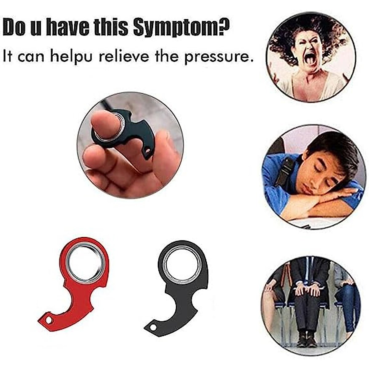 Keychain Spinner Toy, Portable Keyring Spinner Toy, Finger Keychain Spinner Portable Keychain Spinner, Novelty Keychains for Finger Exercise(2PCS)