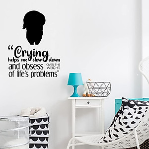 Crying Helps Me Slow Down And Obsess Over The Weight Of Life's Problems - Inside Out Sadness Silhouette Vinyl Wall Decal Sticker Art Decoration Home Room Bedroom Classroom Living Room Size(20x18 inch)