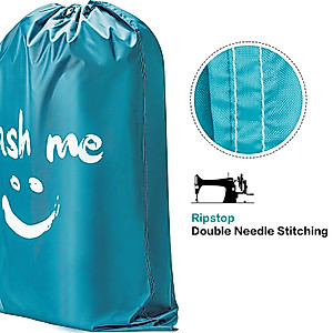 HOMEST 2 Pack XL Wash Me Travel Laundry Bag, Machine Washable Dirty Clothes Organizer, Large Enough to Hold 4 Loads of Laundry, Easy Fit a Laundry Hamper or Basket