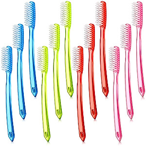 Zopeal Extra Hard and Firm Toothbrush for Adults Bulk Huge Head Bristle Full Head Manual Toothbrush for Cleaning(12 Pieces)