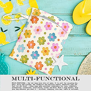 zcyxuuw Wet Bag, Wet Dry Bag, Wet Bag for Swimsuit, Travel, Beach, Pool, Diapers, Dirty Yoga Gym Clothes, Makeup Bag, Waterproof Flower Face Hippie Decor