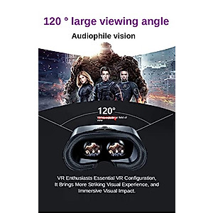 NEWSTYP 5~7inch VRG Pro 3D VR Glasses Virtual Reality Full Screen Visual Wide-Angle VR Glasses Box for 5 to 7 inch Smartphone Eyeglasses with Bluetooth Remote Control (Black Basic)