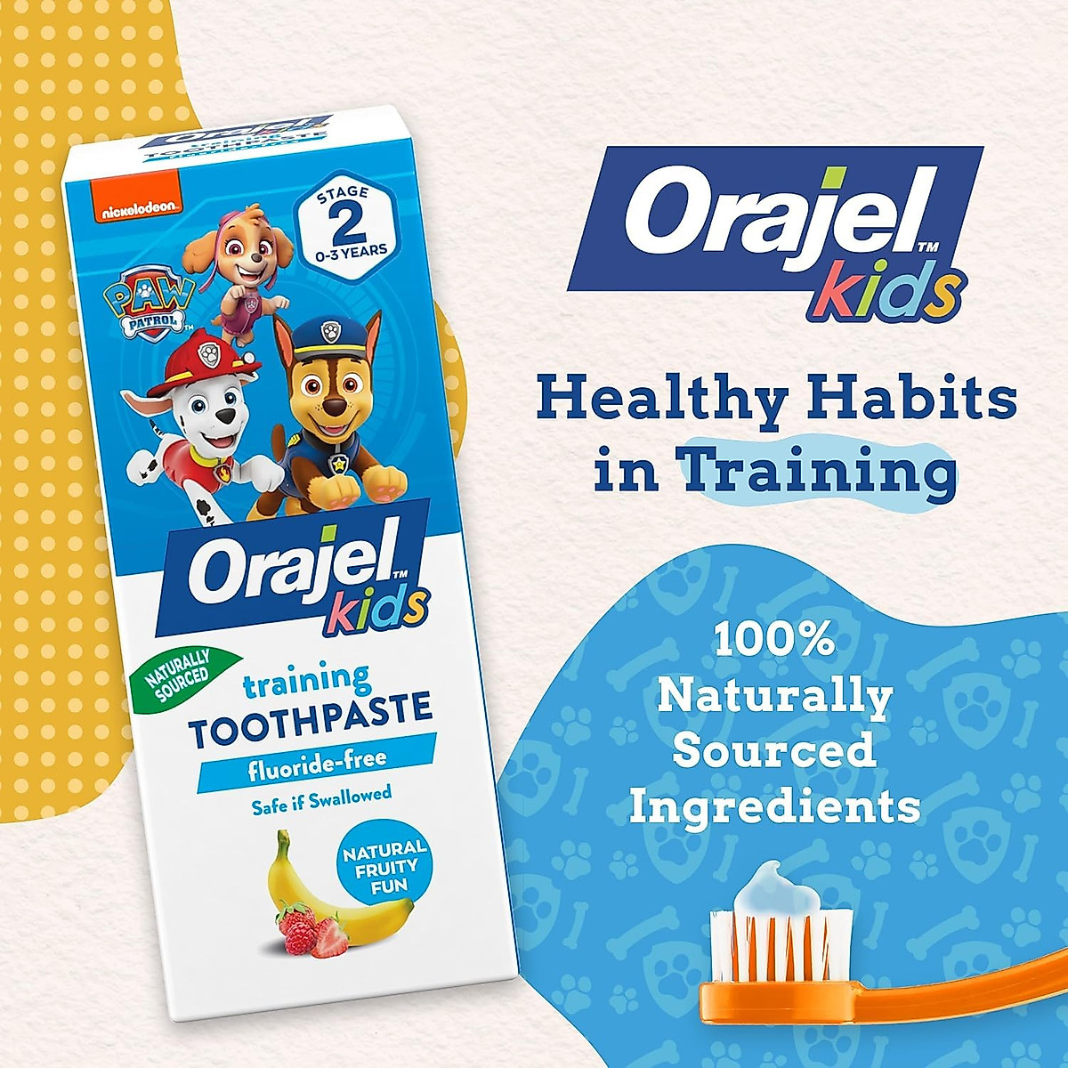 Orajel Toddler Training Toothpaste Tooty Fruity Flavor 1.50 Oz