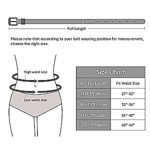 JASGOOD 4 Pack Skinny Women Leather Belt for Dresses Thin Waist Belt for Jeans Pants with Gold Buckle