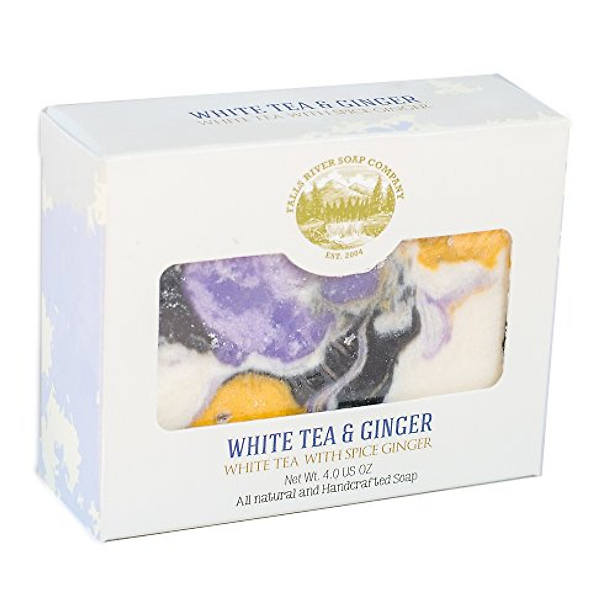White Tea and Ginger Soap (4Oz) - Handmade Soap Bar with Essential Oils- Organic and All-Natural – by Falls River Soap Company