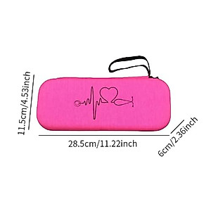 MagiDeal Stethoscope Carrying Case, Storage Bag Travel Case EVA Protective Carry Covers, Lightweight, Stethoscope Carrying Bag, Pink and Black Pattern