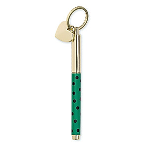 Kate Spade New York Metal Ink Pen Key Fob, Black Ink Ballpoint Keychain Pen, Autumn Dot