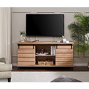 WAMPAT Mid-Century Modern TV Stands for TV up to 65 inches, Wood Storage Cabinet TV Console Table, Retro Media Entertainment Center for Living Room, Rustic Walnut