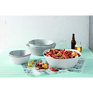 American Metalcraft CBL78CL Round Melamine Serving Bowl, Crave Collection, Cloud, 78-Ounces
