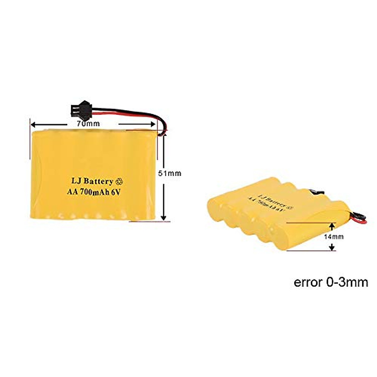 Parts & Accessories 6v 700mah AA NI-CD Battery Remote Control Electric Toys car Ship Robot Rechargeable AA 6V 700 mah high Capacity Battery Toy Part - (Color: Light Grey)