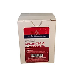 Discount Supply Company Compatible 793-5 Red Ink Cartridge Postage Models: P700, DM100i, DM125i, DM150i, DM175i, DM200L, DM225 Postage Meters